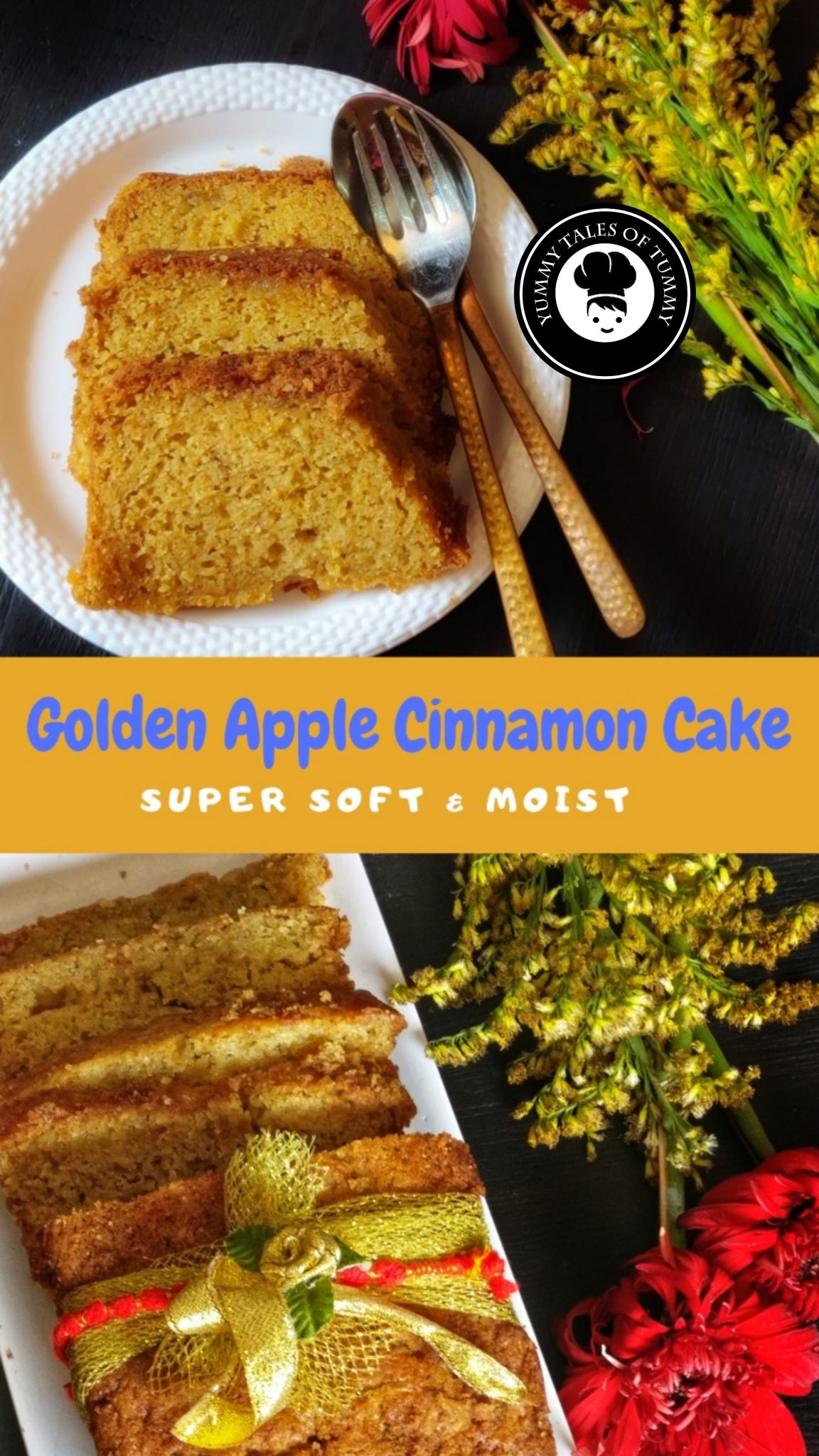 Golden Apple Cinnamon Cake - Yummy tales of tummy