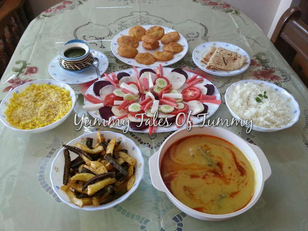 Sindhi Kadhi -Steamed Rice with Sweet Boondi & Sev - Yummy tales of tummy