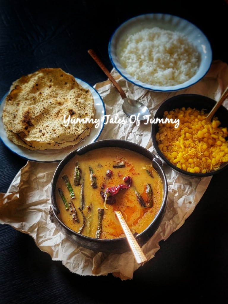 Sindhi Kadhi -Steamed Rice with Sweet Boondi & Sev - Yummy tales of tummy