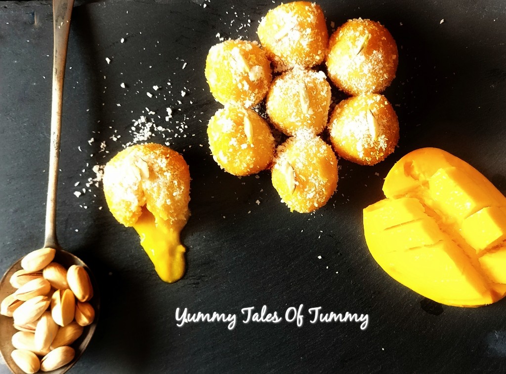 Mango ladoo recipe | Mango lava laddu recipe - Yummy tales of tummy