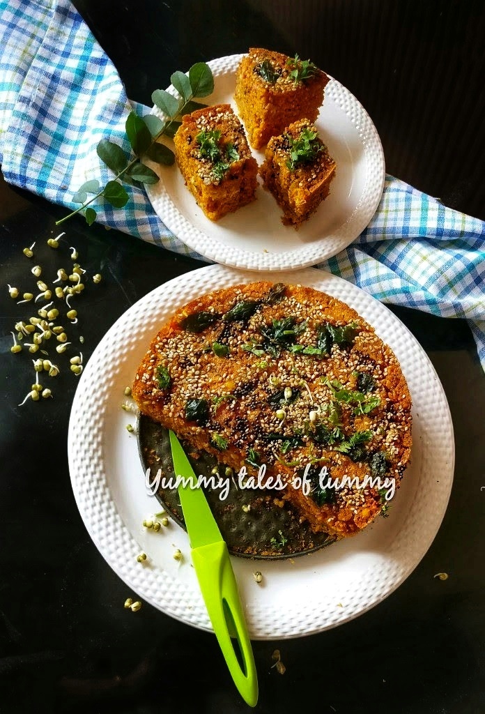 Sprouted moong handvo | Gujarati Handva recipe - Yummy tales of tummy