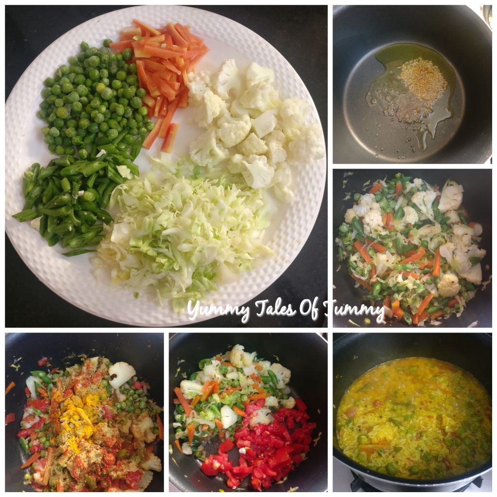 Veg Pulao recipe | Vegetable pulav recipe - Yummy tales of tummy