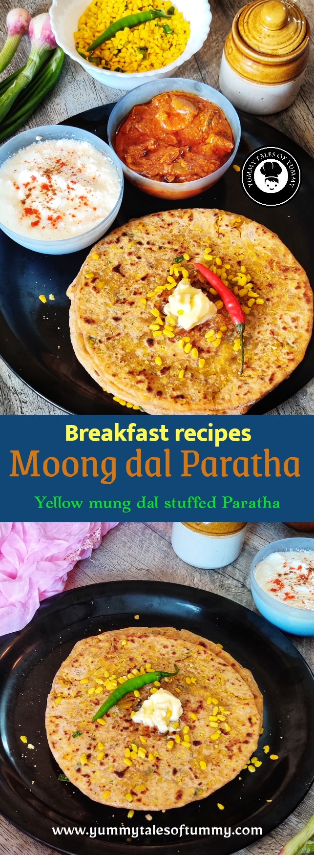 Moong Dal Paratha | Yellow mung dal stuffed Paratha - Yummy tales of tummy