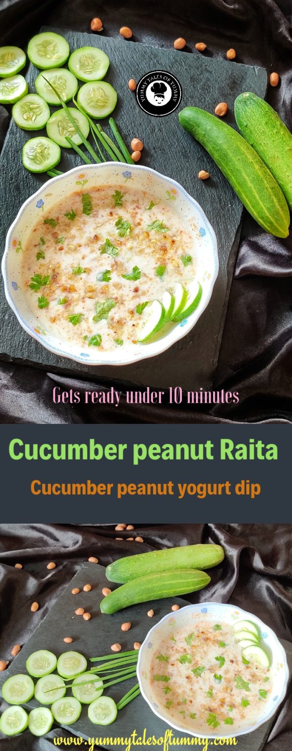 Cucumber peanut Raita Recipe | Cucumber yogurt dip | Kakdi ka raita ...