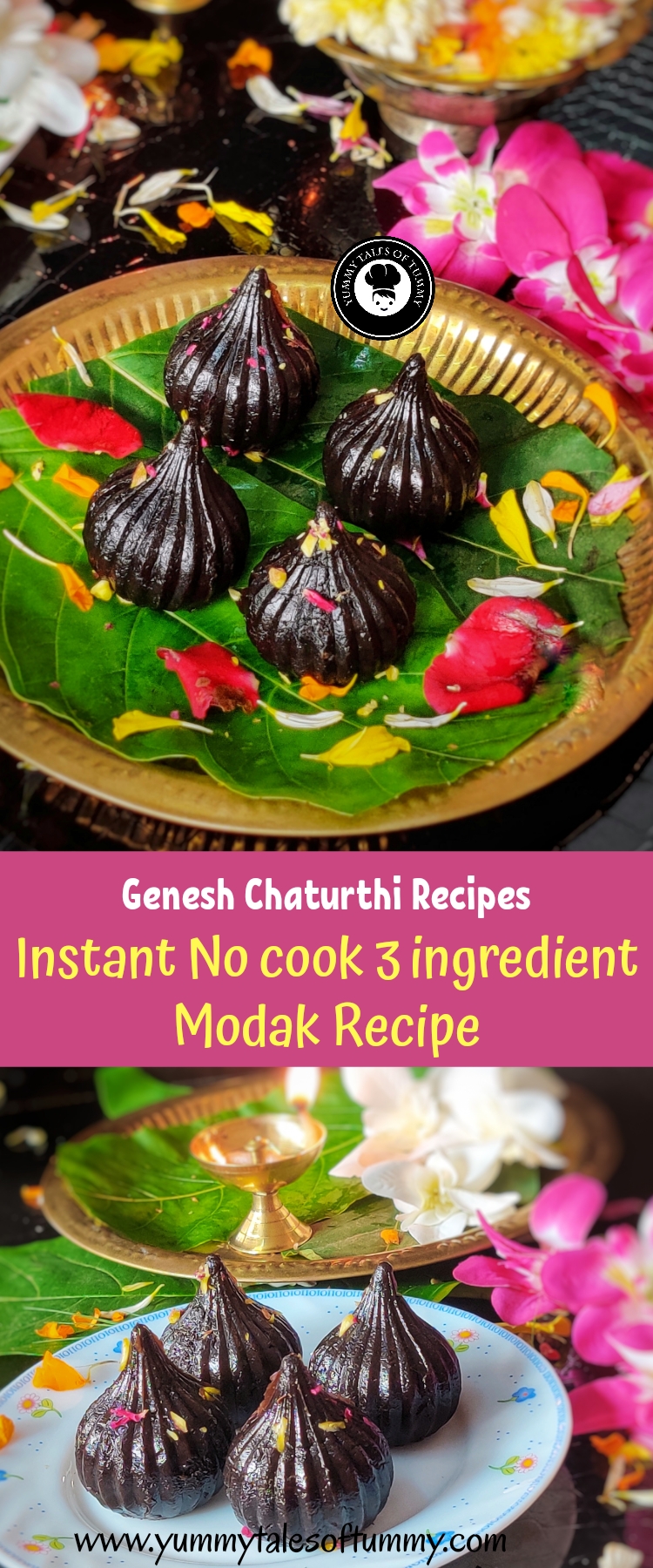 No cook Instant 3 Ingredient Modak Recipe - Yummy tales of tummy