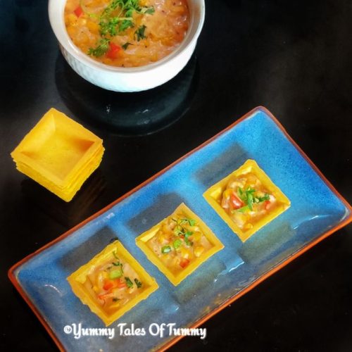 Cheese corn Canapes | White sauce vegetable Canapes - Yummy tales of tummy