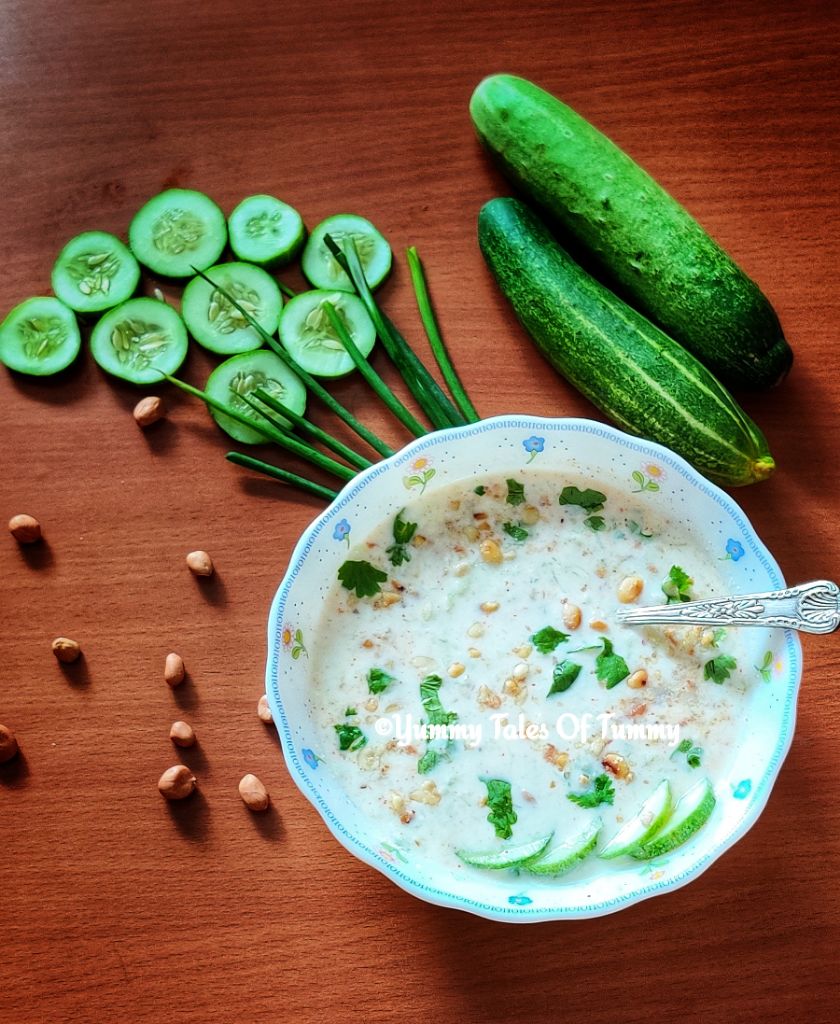 Cucumber peanut Raita Recipe | Cucumber yogurt dip | Kakdi ka raita ...