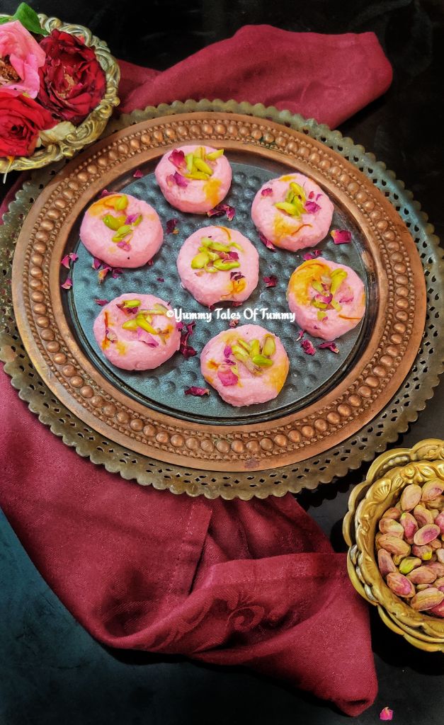 Bengali Rose Gulkand Sandesh (Sondesh) - Yummy tales of tummy