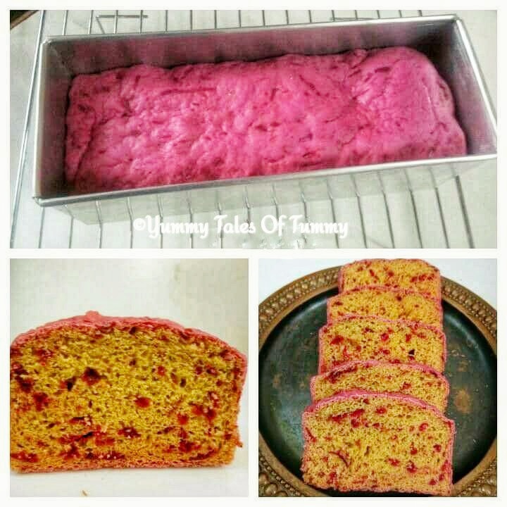 Beetroot Bread Recipe {Egg Free} - Yummy tales of tummy