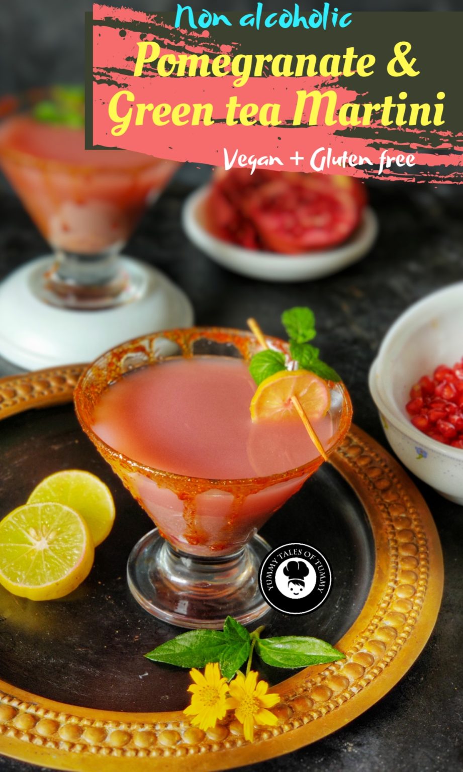 Pomegranate and Green tea Martini | Non alcoholic Martini - Yummy tales ...