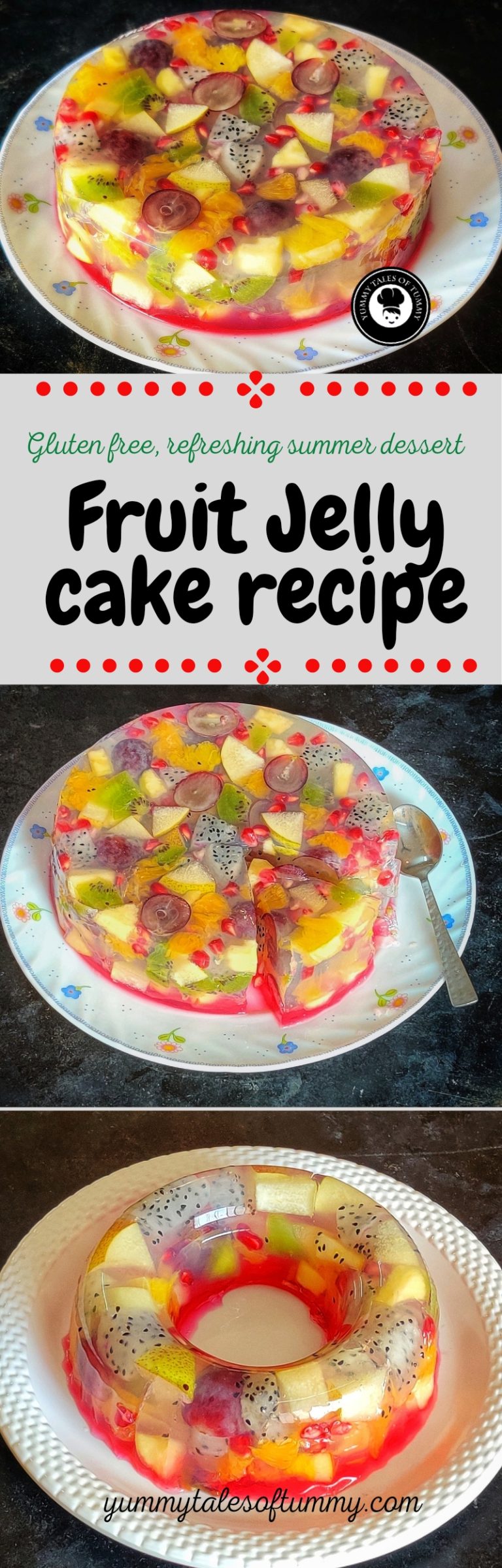 Fruit Jelly cake Recipe | Jelly fruit cake Recipe - Yummy tales of tummy