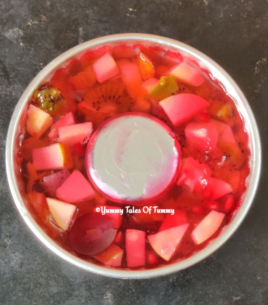 Fruit Jelly cake Recipe | Jelly fruit cake Recipe - Yummy tales of tummy