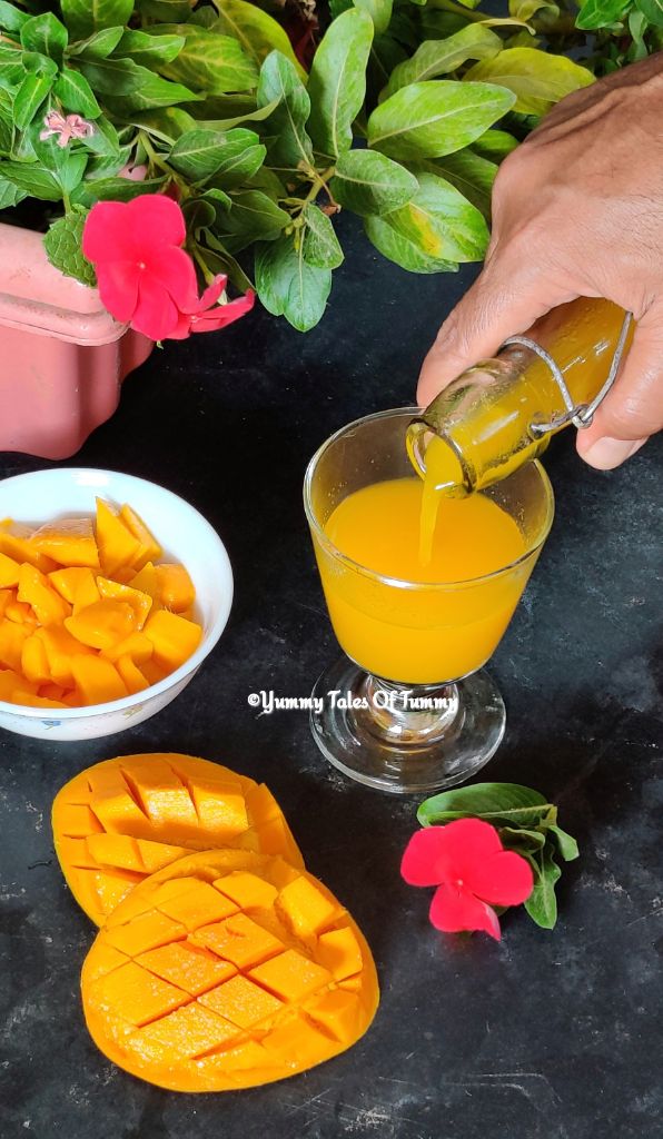 4 ingredient Mango Frooti Recipe | Mango Fruity - Yummy tales of tummy