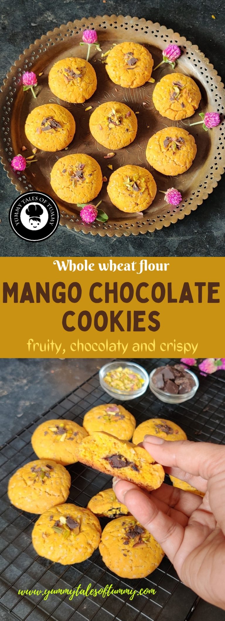 Mango Chocolate Cookies | Mango Cookies - Yummy tales of tummy
