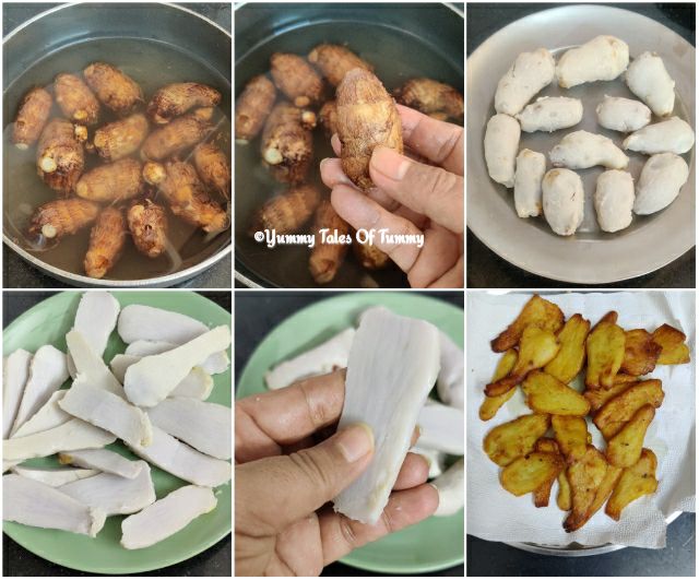 Sindhi Arbi tuk | Kachalu tuk | Fried colocasia - Yummy tales of tummy