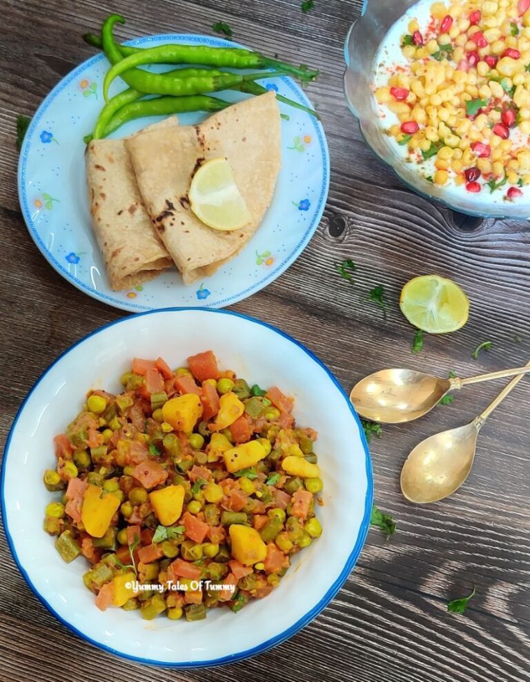 Gajar matar Aloo Recipe | Indian Carrot, peas & Potato sabzi - Yummy ...
