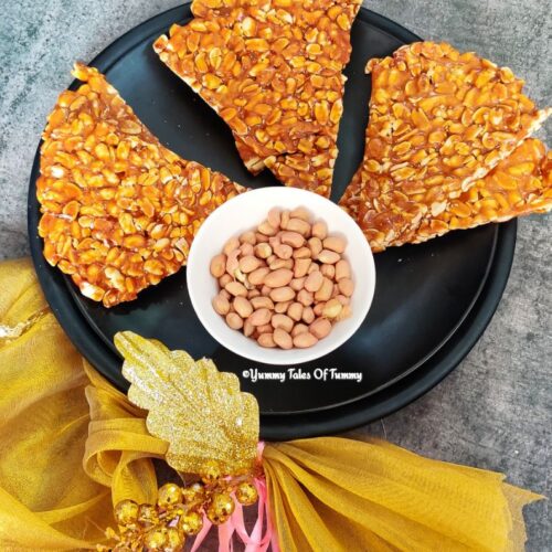 How to make Peanut Jaggery Chikki | Moongfali chikki | Groundnut Chikki - Yummy tales of tummy
