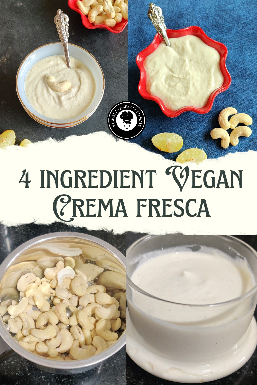 4 ingredient Vegan Crema Fresca | Vegan Creme Fraiche - Yummy tales of ...