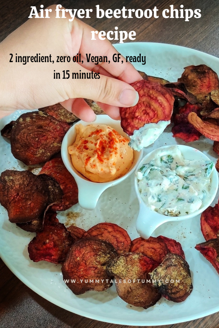 Air fryer Beetroot chips Recipe - Yummy tales of tummy