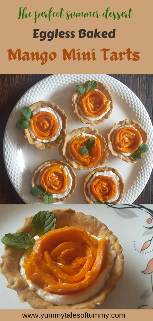 Eggless Mango Mini tarts | Mango tarts - Yummy tales of tummy