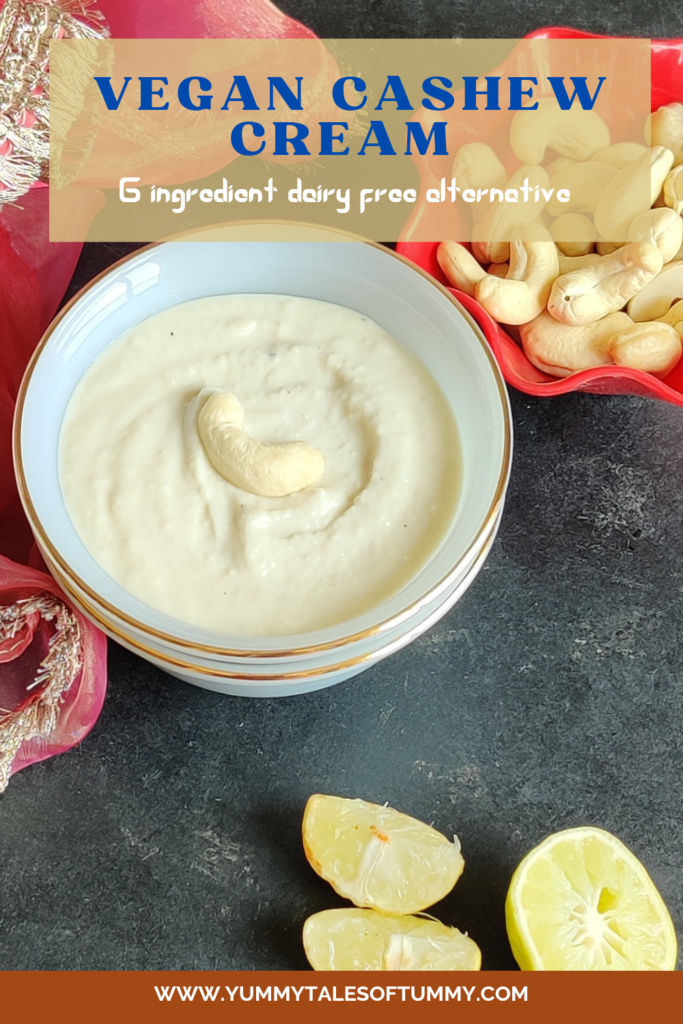Vegan Cashew Cream Recipe | Cashew Cream - Yummy tales of tummy